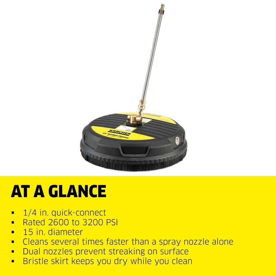 Karcher 15" Surface Cleaner for Pressure Washer, 3200 PSI, Quick ...