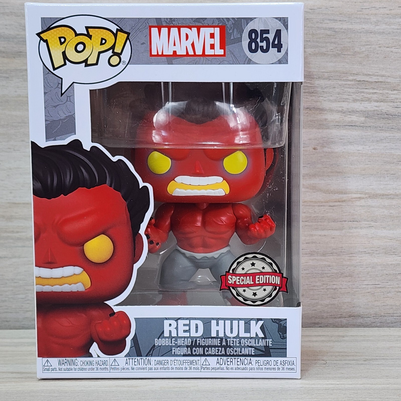 Funko Pop! Marvel Red Hulk #854 Special Edition Sticker New Protector ...