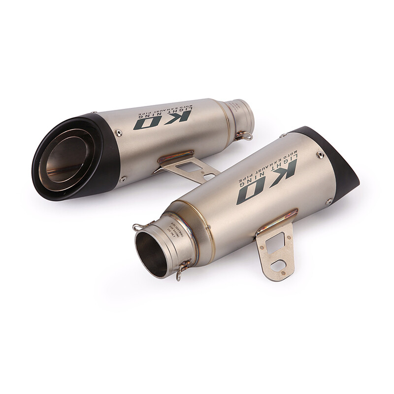Pair 51mm Motorcycle Exhaust Tail Pipe Stainless Steel Muffler Escape ...