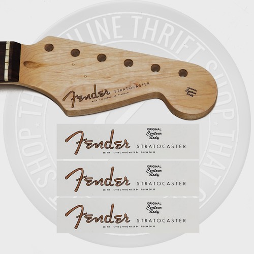 Fender Strat Waterslide Guitar Neck Headstock Decals (Set of 3) | eBay