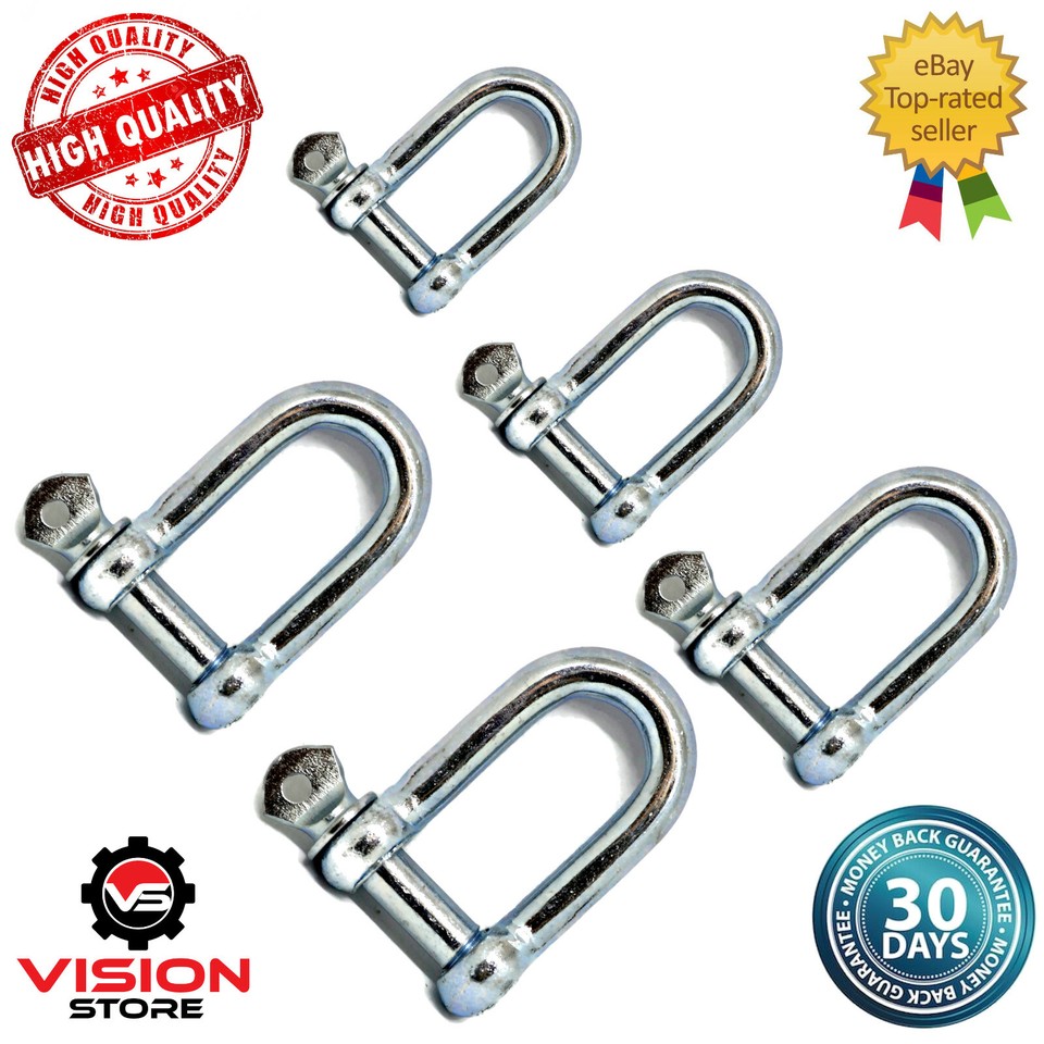 Dee Shackles 5mm 6mm 8mm 10mm 12mm - 28mm D Shackle Galvanised Steel ...