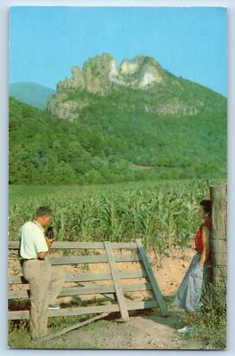c1950's Seneca Rock Formation Couples Overlooking Elkins West Virginia ...