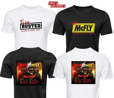 Team Busted T Shirt Busted Vs McFly 2025 Tour Unisex Uk Concert Fan Tee ...