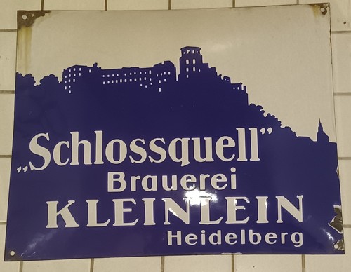 Emailschild Alt ,,Schlossquell" Brauerei Kleinlein Heidelberg | eBay.de