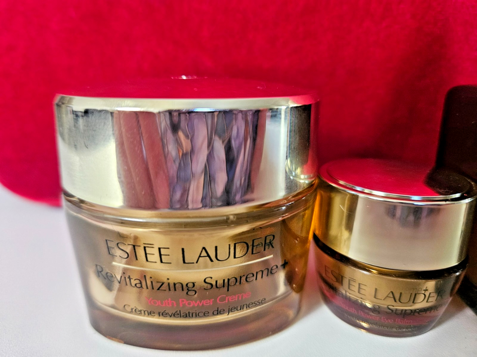 Estee Lauder moisturizer, eye cream, serum, and night eye cream set ...