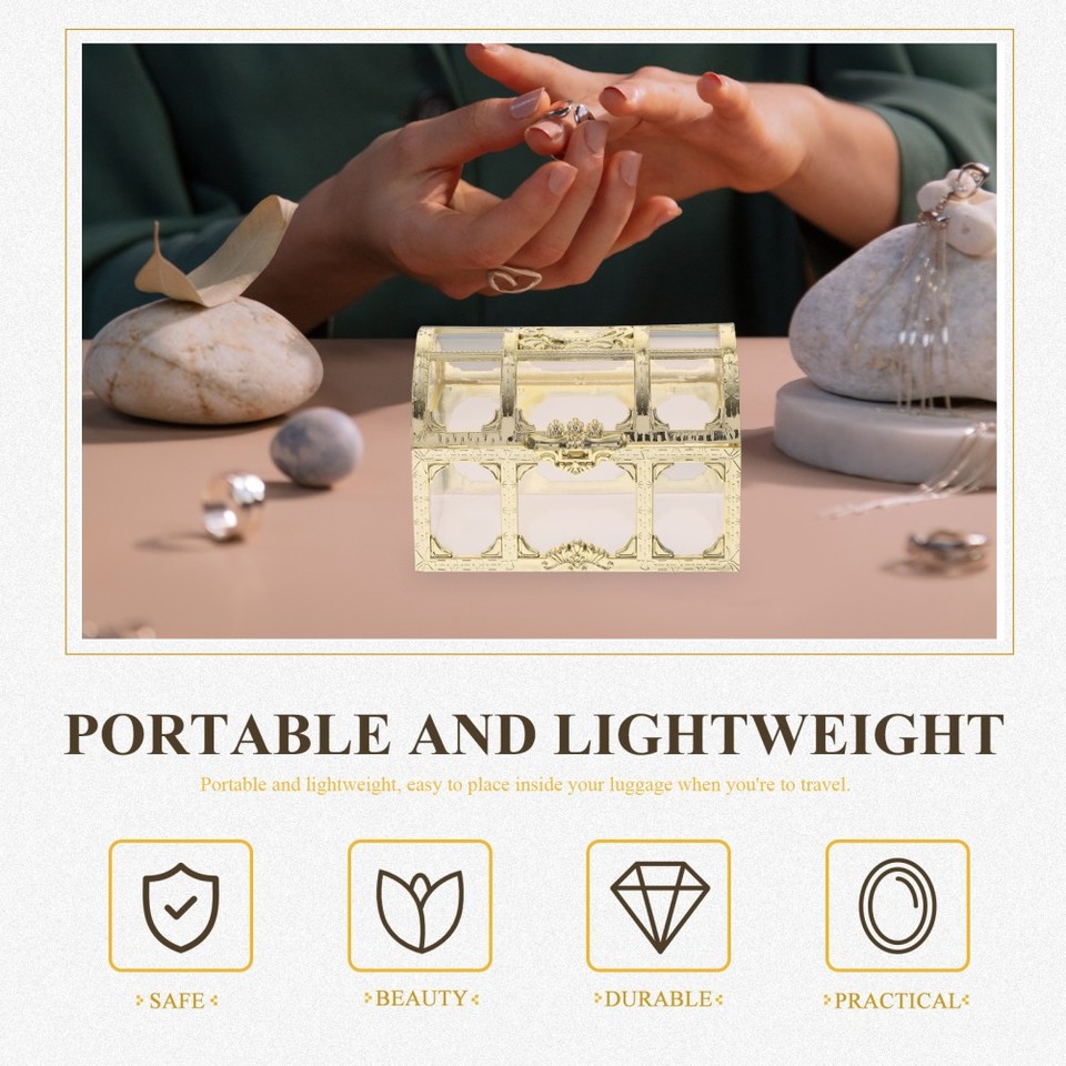 4pcs Plastic Pirate Treasure Chest Box Vintage Jewelry Storage ...