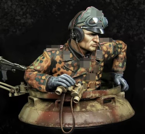 1/9 BUST Resin Figure Model Kit German Tank Commander Officer WW2 War ...
