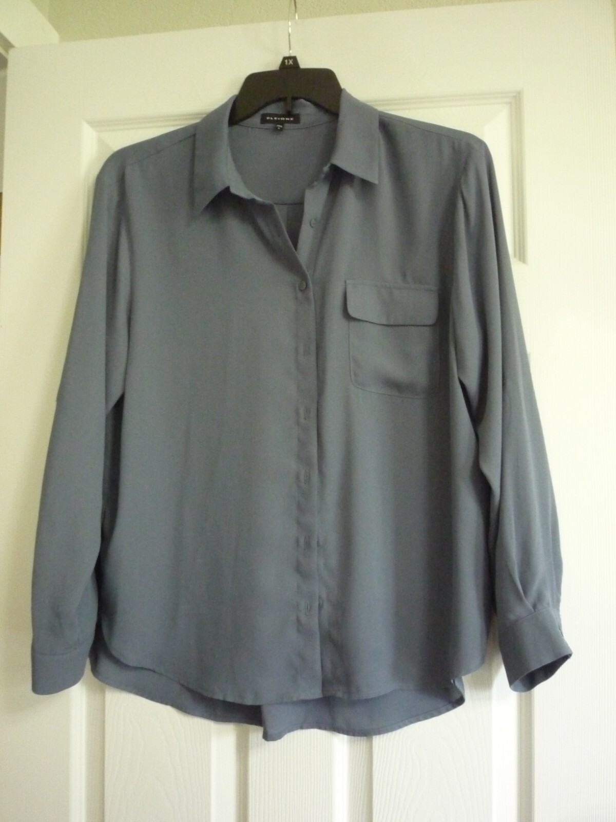 Women's Pleione long sleeve polyester button up blous… - Gem