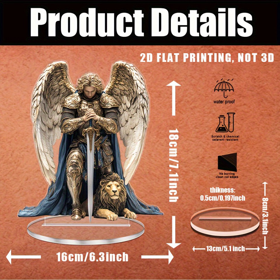 1pc Archangel Michael Acrylic Desktop Decoration Perfect Religious ...