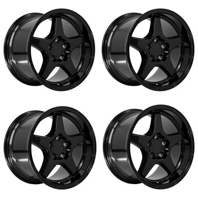 Set 4 17" OE Wheels CV01 Gloss Black 17x11 Wheels 5x4.75 50mm Replica ...