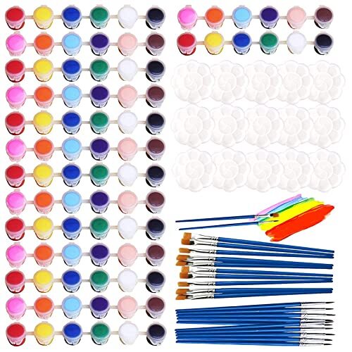 180pcs Mini Acrylic Paint Set,12 Colors Acrylic Paint Strips with 30 ...