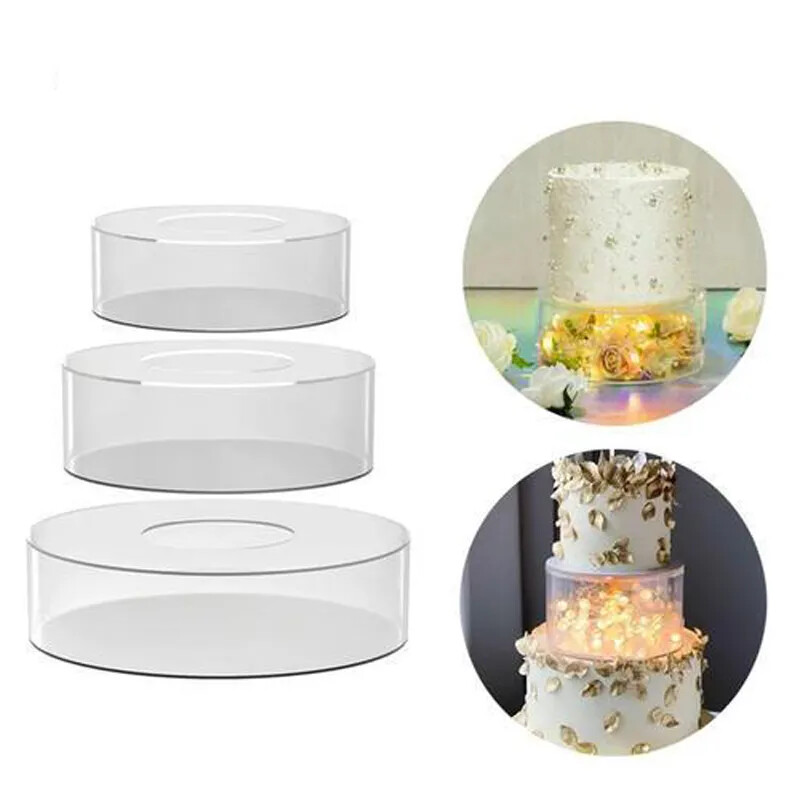 Acrylic Fillable Cake Board Blank Stand Clear Box Light Sticker ...