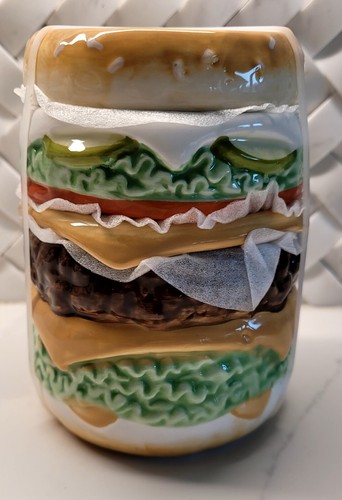 New Ceramic Cheesburger Burger Whimsical Unique Measuring Cups Set of 4 ...