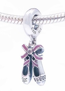 NEW Authentic PANDORA 925 Ale Silver Punk Ballerina Shoes Charm Pendant ...