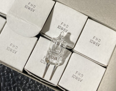 2x FUJI FHD 10W6V Halogen Bulb 100Hours 6V 10W G4 Projector Microscope ...