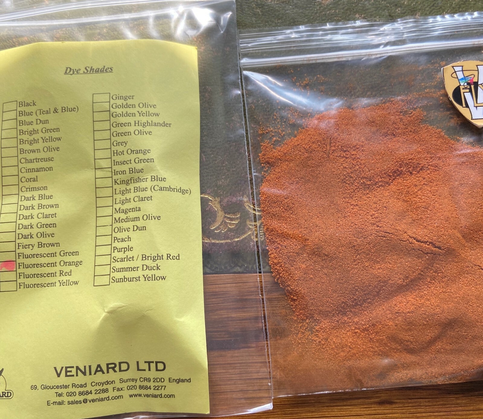 Veniard Special Dye for Fly Tyers Feathers & Furs in 40 Shades Fly ...