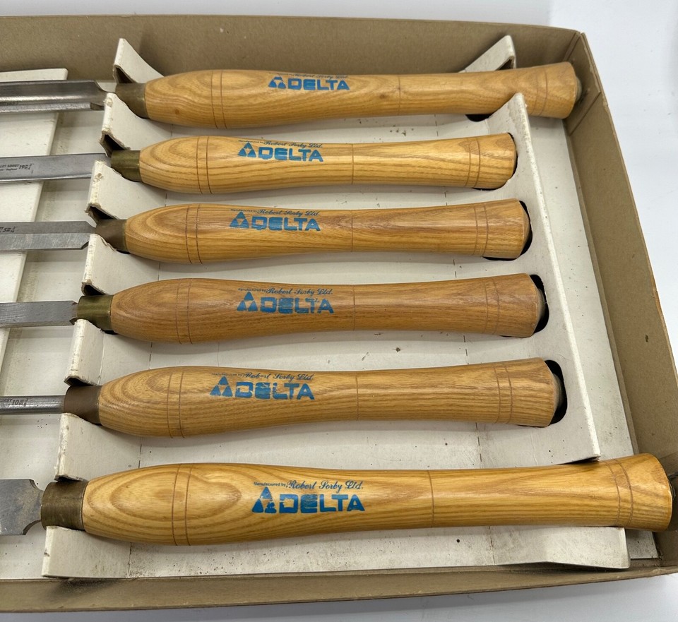 Robert Sorby for DELTA #46-640 Set of 6 Wood Turning Chisels Box (5889 ...