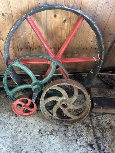 VINTAGE CAST IRON MACHINE WHEELS | eBay UK