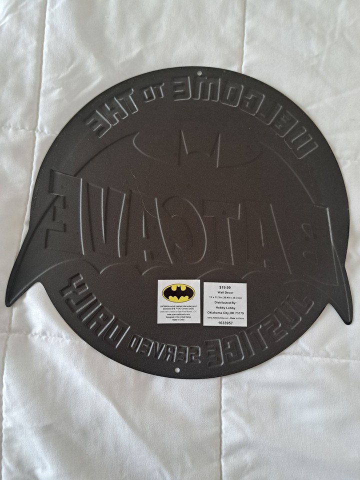 Vintage Welcome To The Batcave Metal Sign Wall Decor DC Comics BATMAN ...