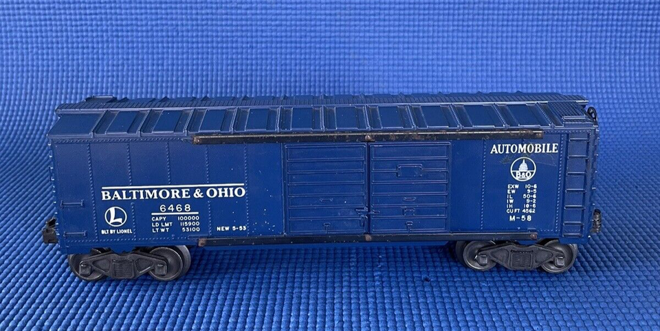 Lionel #6468 "Baltimore & Ohio" Automobile BoxCar (1953-1955) Postwar O ...