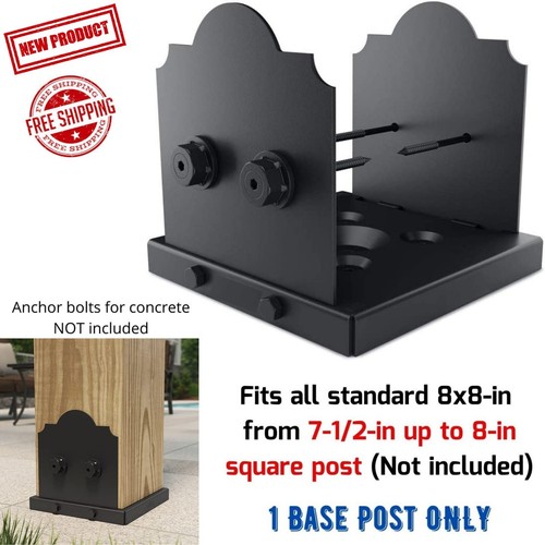 8x8 Heavy Duty Post Base for Column Pergolas Deck Posts Pavilion Arbors ...