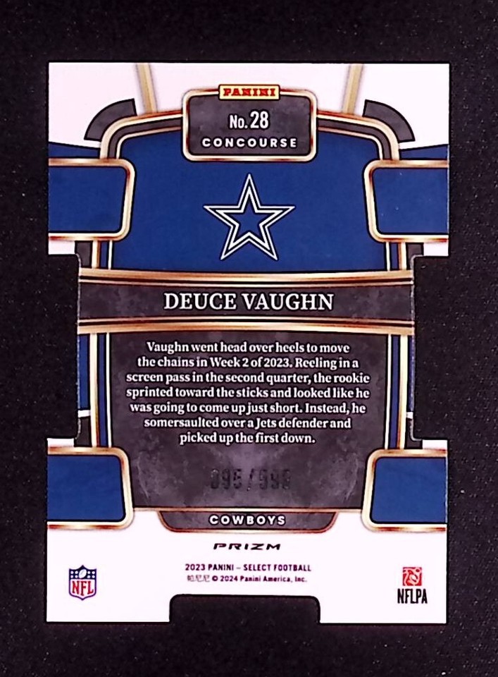 2023 SELECT- CONCOURSE LIME GREEN 095/599- DEUCE VAUGHN #28 COWBOYS RC ...