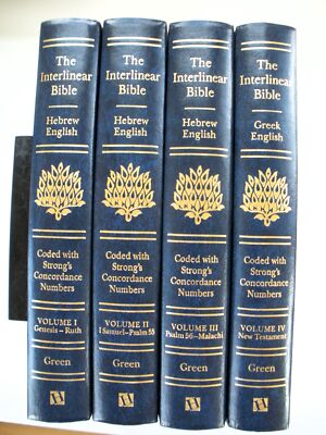 THE INTERLINEAR BIBLE Hebrew Greek English (4 Hardcover Volumes) by Jay ...