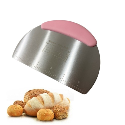 Pizza Dough Scraper Cutter w/ Scale Ruler Kitchen Flour Pastry Cake ...