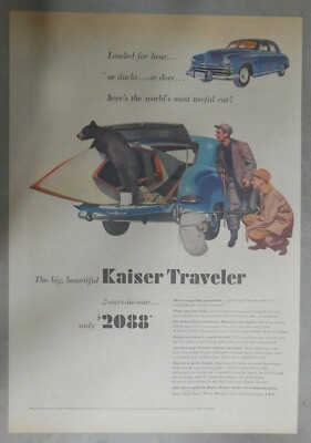 Kaiser Car Ad: The Kaiser Traveler 2 Cars in One! from 1949 Size: 11 x ...