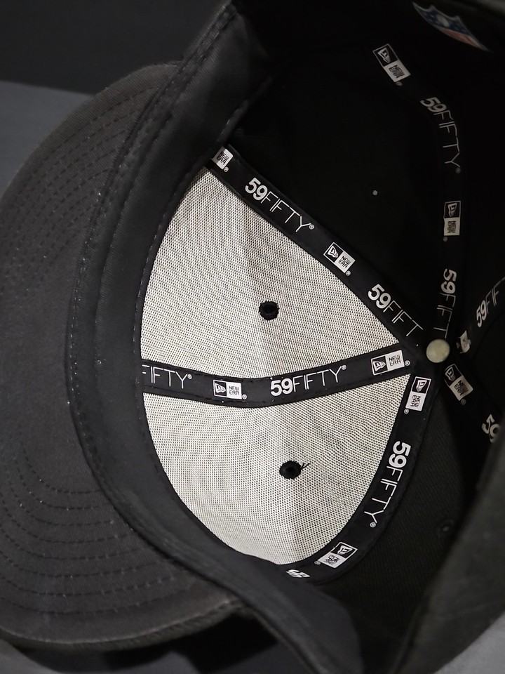 LAS VEGAS RAIDERS ALL BLACK NFL NEW ERA 9FIFTY FITTED 7 1/4 HAT CAP ...