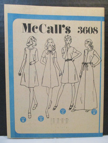 Vintage McCall's Pattern 3608 Miss Size 8 Bust 31.5" Dress 3 Lengths ...