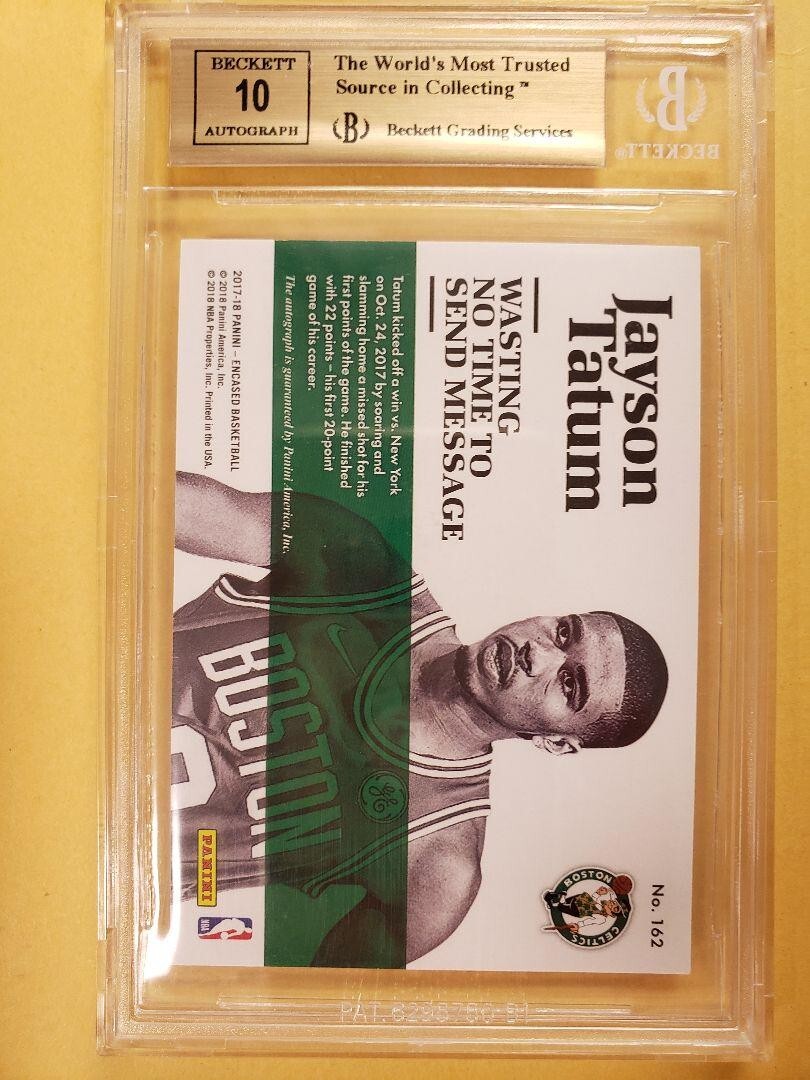 JAYSON TATUM 2017 PANINI ENCASED ROOKIE SCRIPTED SIGNATURE AUTO /99 BGS ...