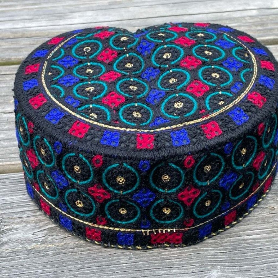 Sindhi Hat Men Round Front Cultural Cap Topi Traditional Pakistani Hat ...