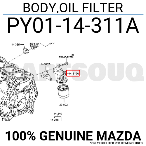 PY0114311A Genuine Mazda BODY,OIL FILTER PY01-14-311A | eBay