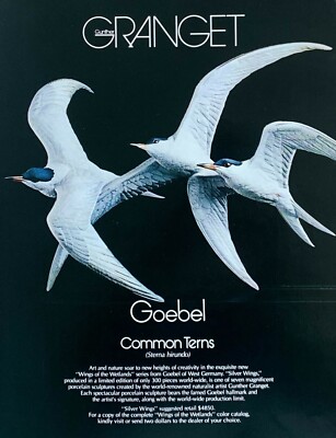 1980 GOEBEL Porcelain Silver Wings Design by Gunther Granget Vintage ...