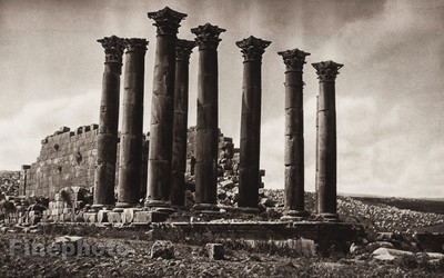 1925 Vintage GERASA Ruins Temple Landscape ISRAEL Palestine Religion ...