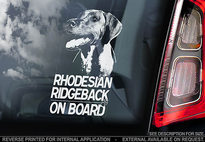 Rhodesian Ridgeback - Car Window Sticker - Dog on Board Sign Art Gift ...
