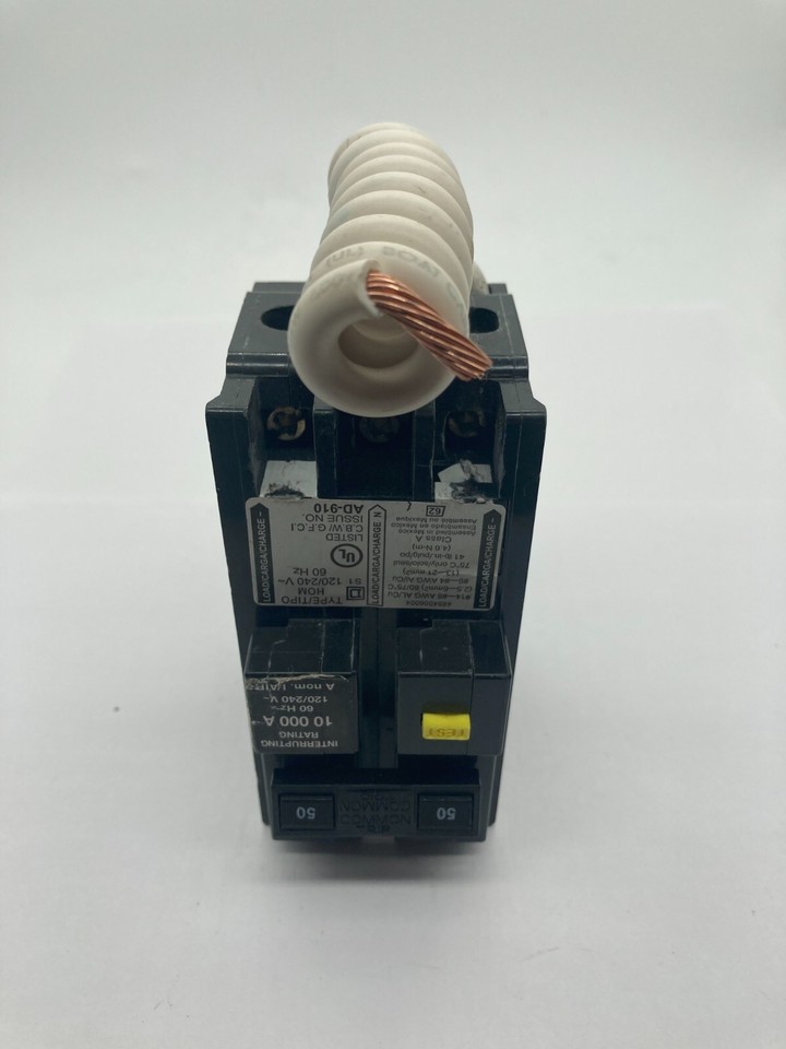 Square D Homeline HOM250GFI 2 Pole 50 Amp 120/240V Plug In HOM GFCI GFI ...