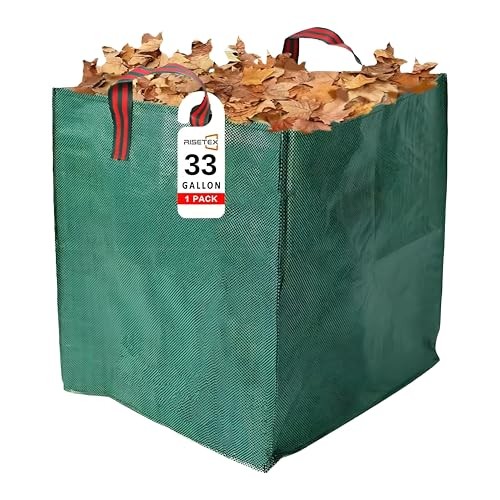 Leaf Collector Bags, 33-Gallon Reusable Polypropylene Yard Waste Bag ...