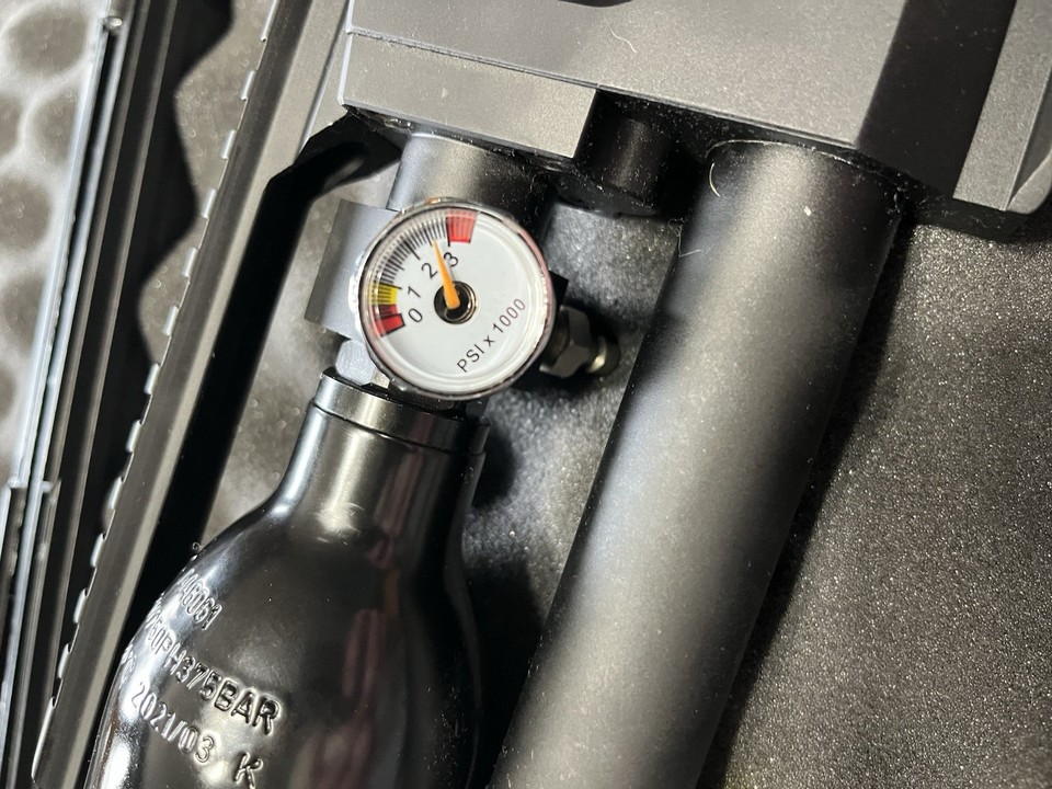 .25 Benjamin Gunnar with Case and Two Extra Magazines. Good Condition ...