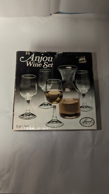 Anjou Wine Set Leonard Silver Mfg. 5 Pc Set 1 Carafe & 4 Wine Glasses ...