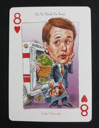 2004 Politicards Playing Card Blue Back John Edwards 8 Hearts | eBay