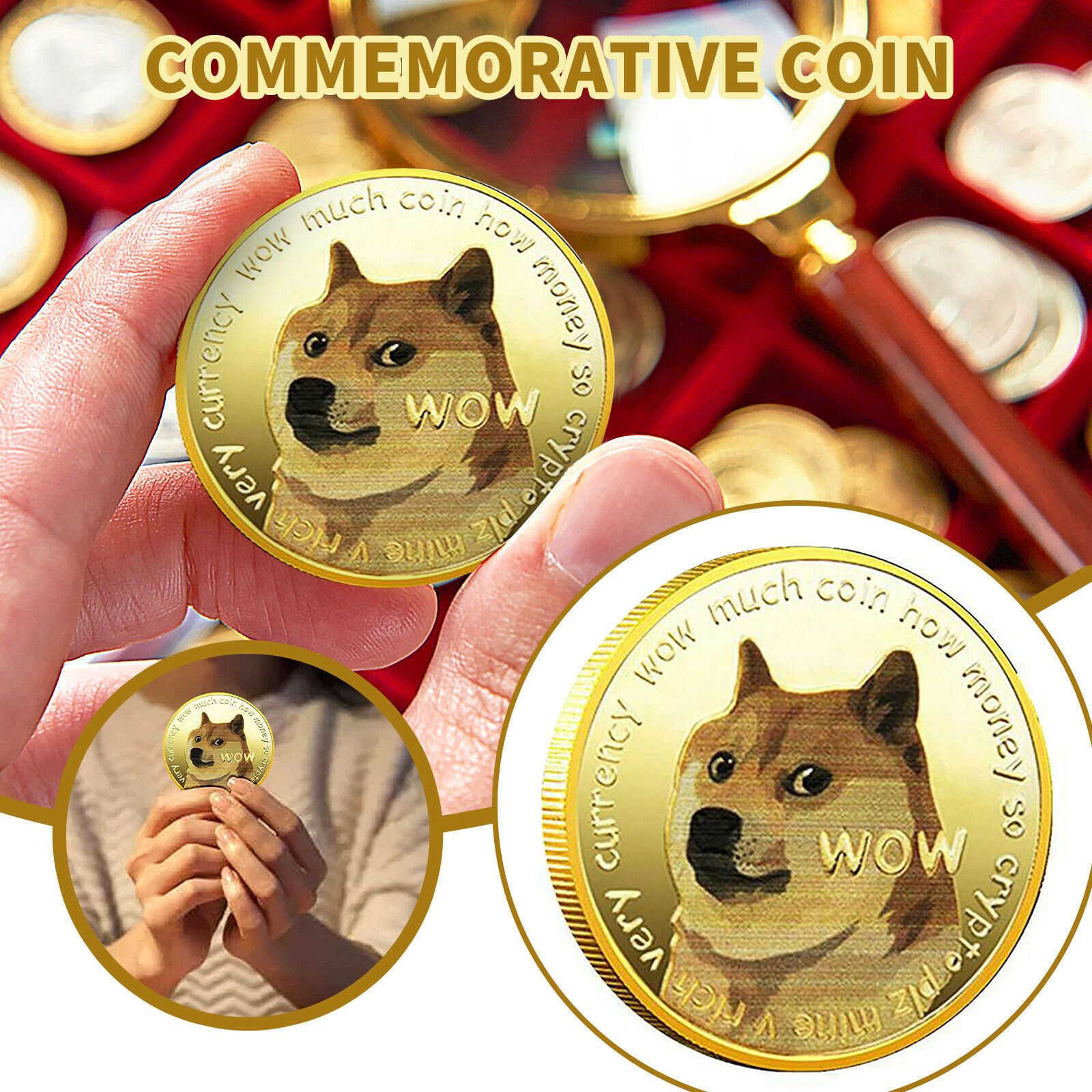 Dogecoin Commemorative Gold Plated Doge Coin Collectible | eBay