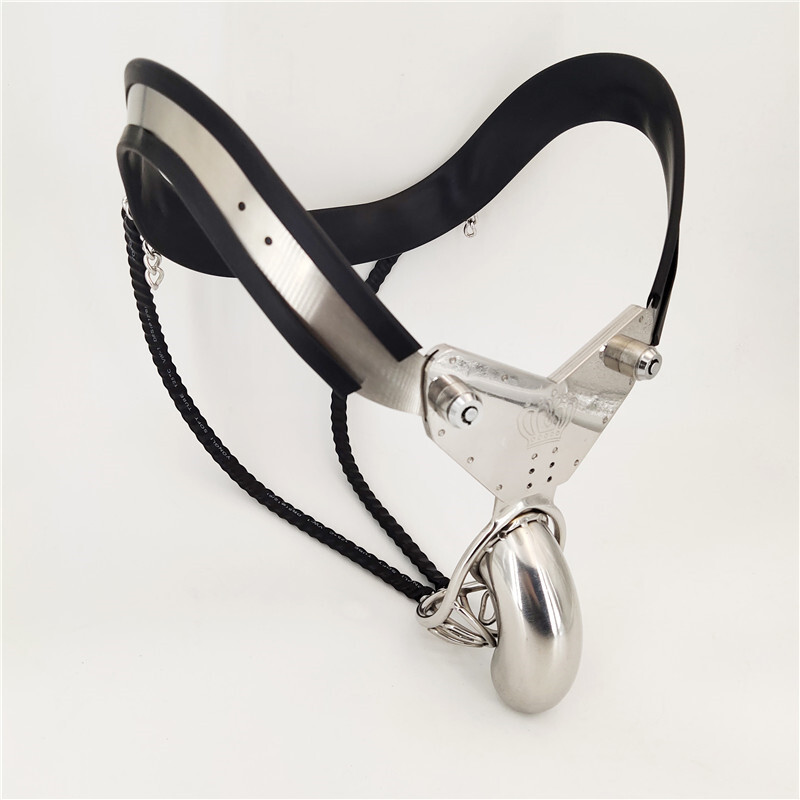 Black Curved Chastity Belt Male Pierced Breathable Cage Bandage Device ...