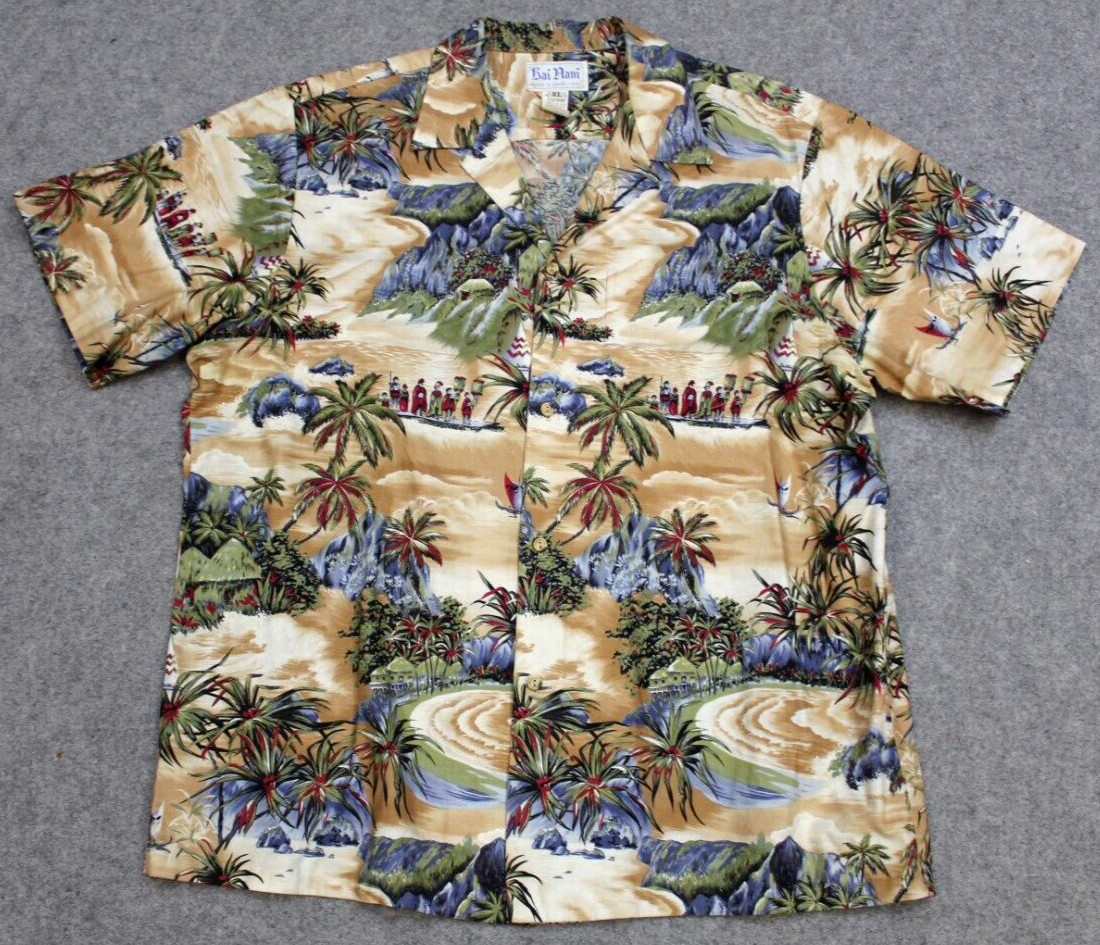 vintage KAI NANI ISLAND CEREMONY HAWAIIAN S/S SHIRT H… - Gem