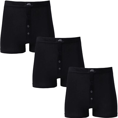 12 9 6 3 Pairs Men's Plain Black Boxer Shorts Underwear, Classic S-5XL ...