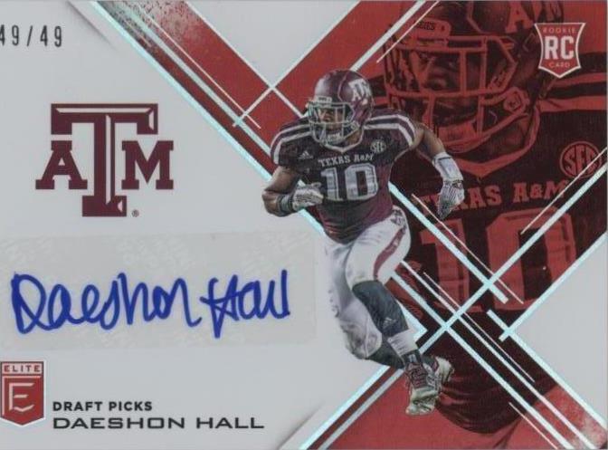 2017 Panini Elite Draft Picks - Draft Picks Daeshon Hall #225 ...