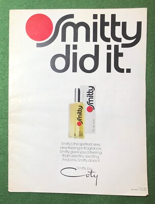 vintage 1980s magazine print ad Smitty by COTY mancave decor | eBay