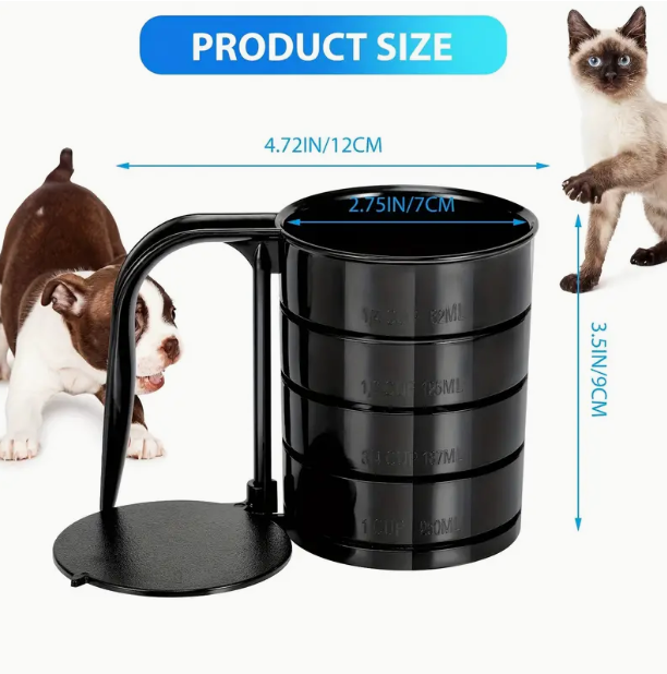 New Pets Food Scoop Cups Plastic 4 Capacity Cup w/ Measuring Lines Pet ...