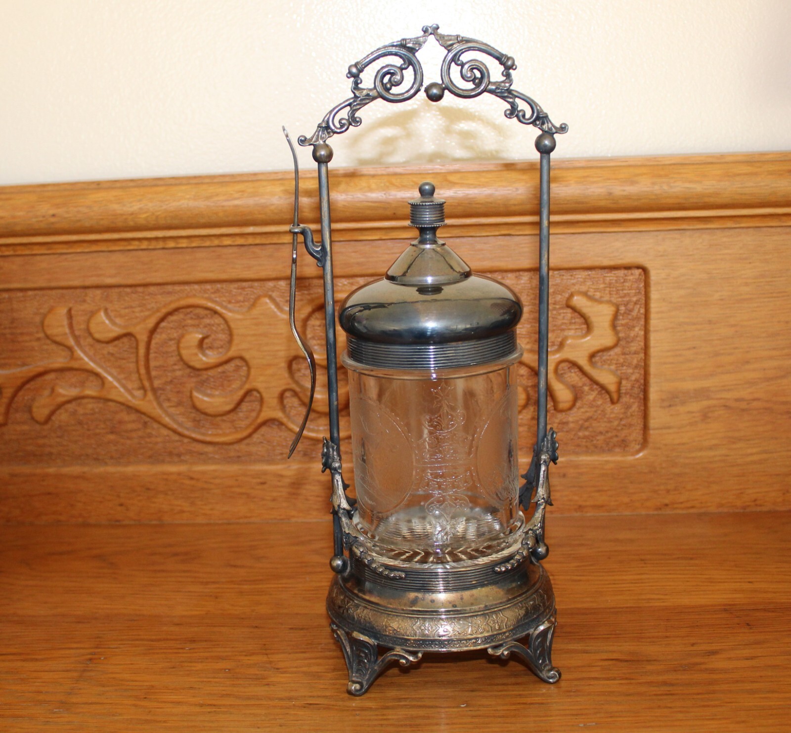 Antique Vintage Silver Victorian Pickle Jar Castor Elk Deer Original ...